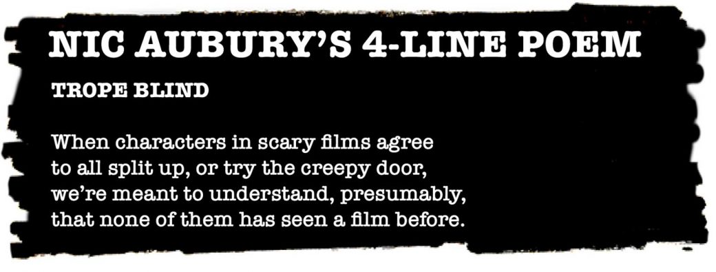 Nic Aubury's 4-line poem: Trope Blind - The New World