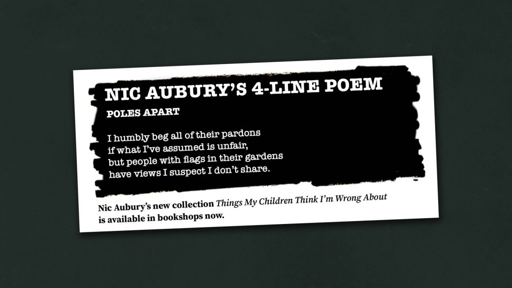 Nic Aubury's 4-line poem: Poles Apart - The New World