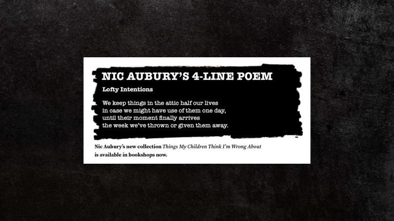 Nic Aubury's 4-line poem: Lofty Intentions - The New World