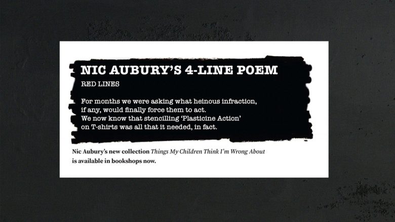 Nic Aubury's 4-line poem: Red lines - The New World